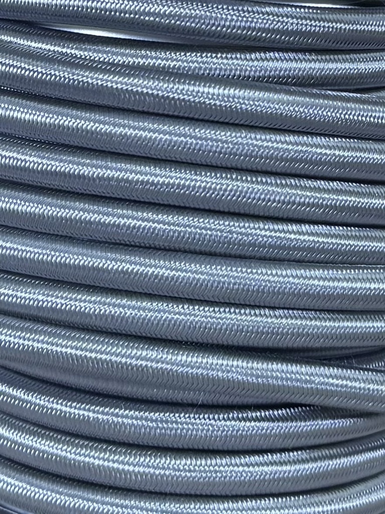 Round Braided Cable 2 Core 0.75mm Elephant Grey | Lampfix