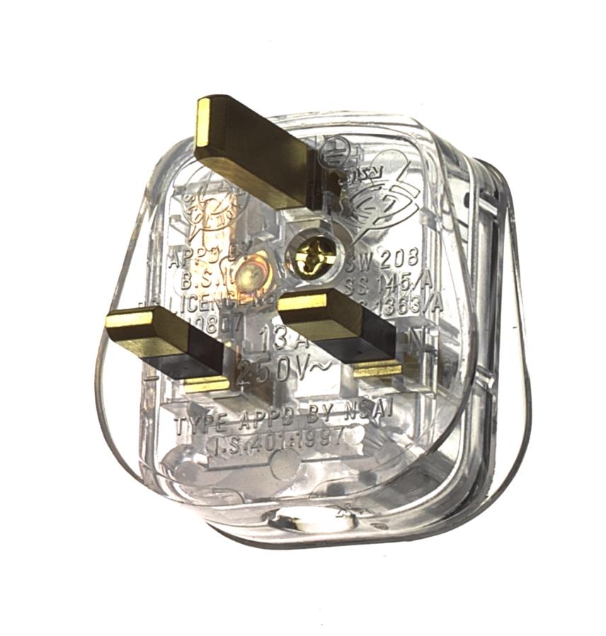 13A Plug Fused 13A Transparent | Lampfix